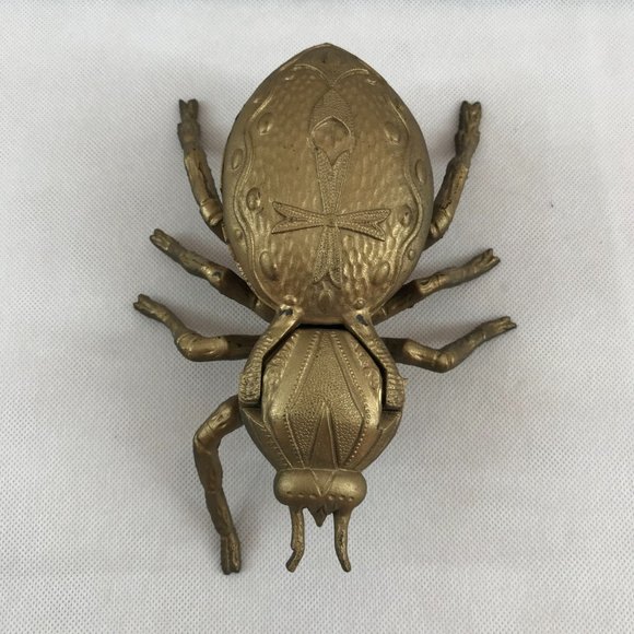 Accents | Vintage Unique Brass Beetle Scarab Ashtray With Lid | Poshmark